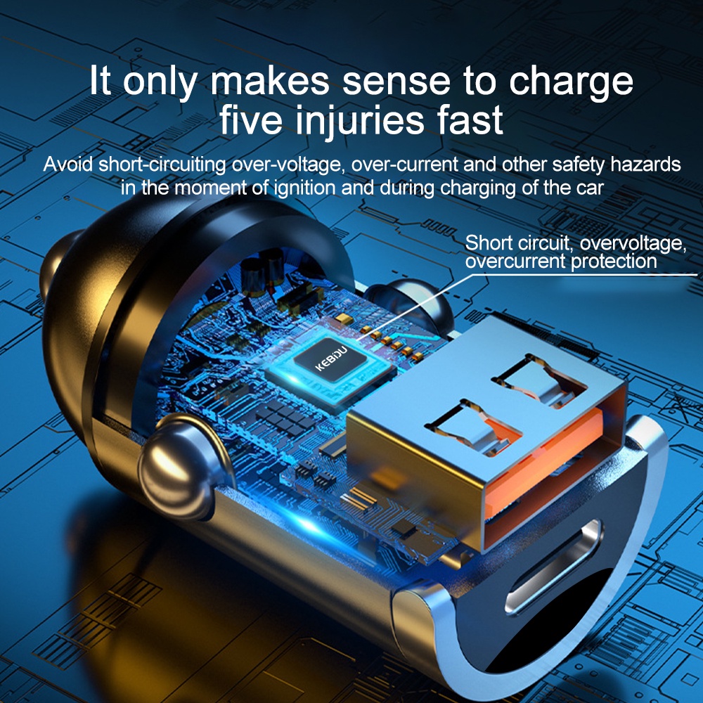 200W Quick Charging Car Charger Type C QC 3.0 For IP Huawei Xiaomi ...