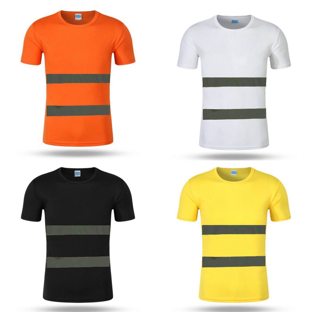 Safety Quick Dry Tshirt Staff Uniform Short Sleeve Reflector Safe Men ...