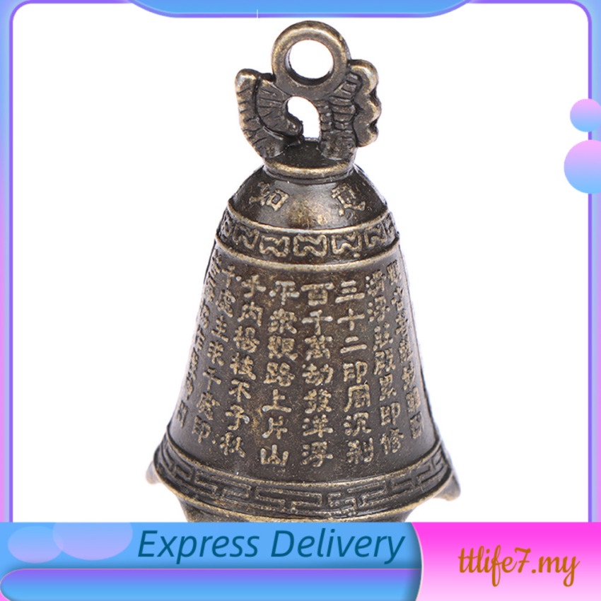 Antique Bell Chinese Mini Sculpture Pray Guanyin Buddha Bell Shui Feng ...