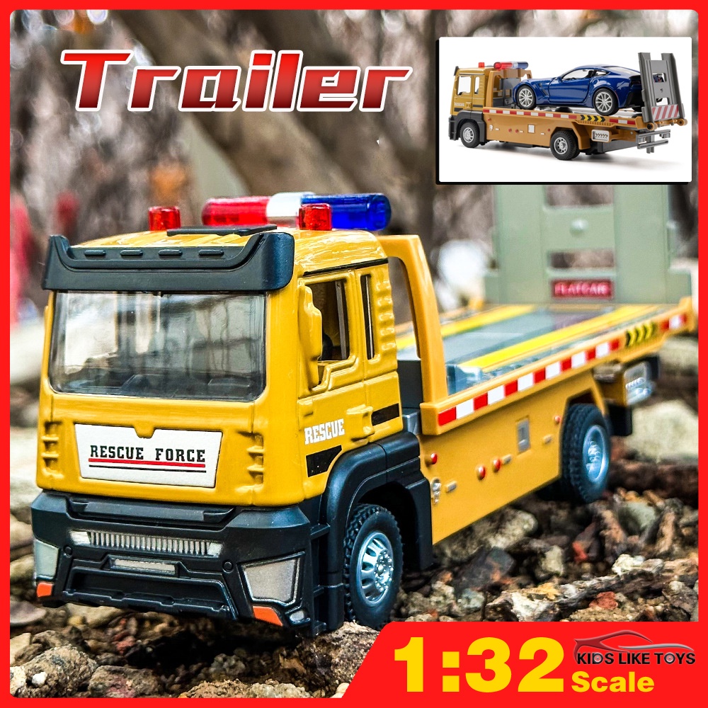 KLT Scale 1/32 Trailer Metal Diecast Alloy Toy Cars Models Truck For ...