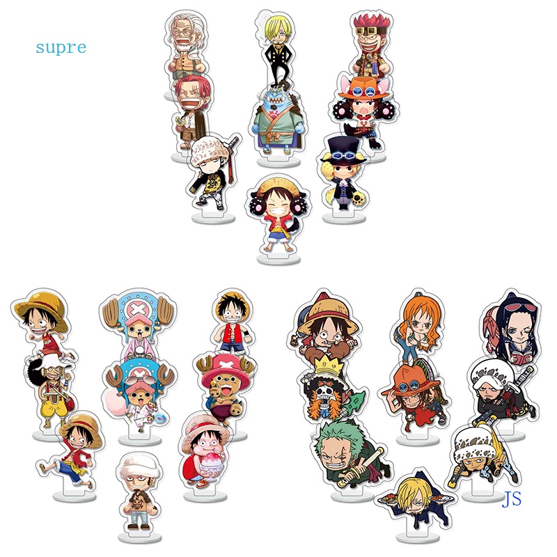 Supre 9pcs/Set Mini One Piece Luffy Standing Sign Anime Cosplay Figures ...