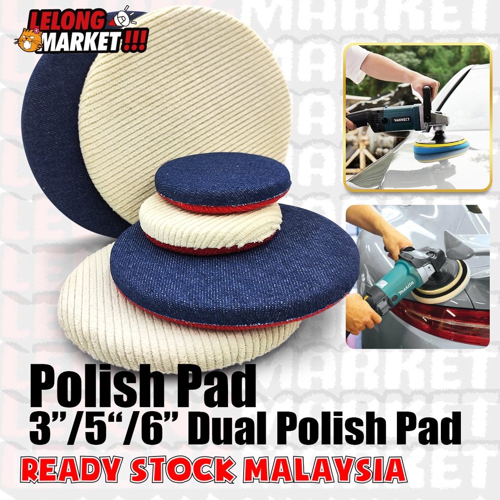 3'' 5'' 6'' Inch Cover Edge DA Dual Polish Pad fine Corduroy Blue Jean ...