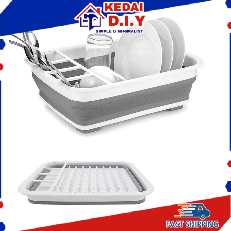 FOLDABLE CAMPING DRYING DISH Rack PP Folding Kitchen Tableware Board ...