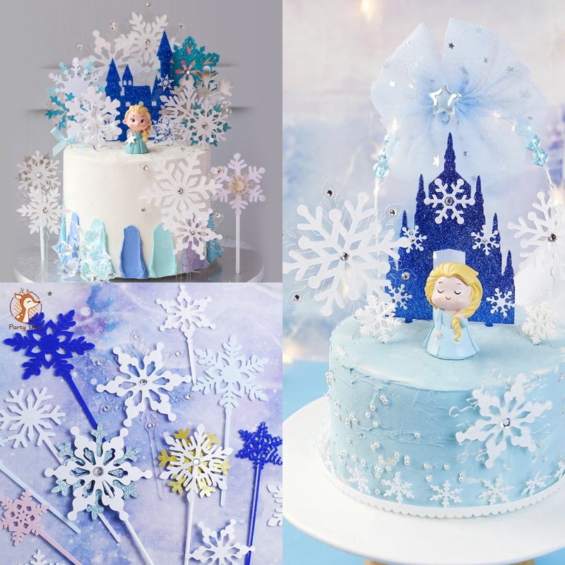 Ice Princess Cake Topper Snowflake Christmas Tree Cake Decor Blue 1st ...