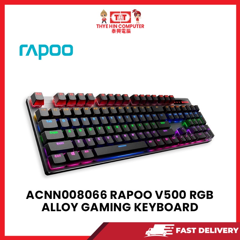 ACNN008066 RAPOO V500 RGB ALLOY GAMING MECHANICAL KEYBOARD(DELIVER BY NILAI) | Shopee Malaysia