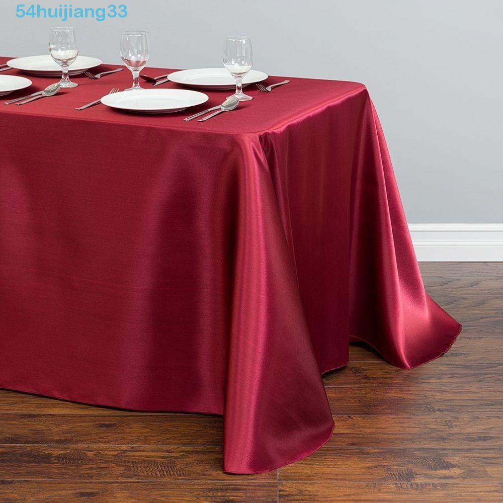 HUIJIANG Tablecloth Soft Thick Party Wedding Banquet Solid Color Satin ...