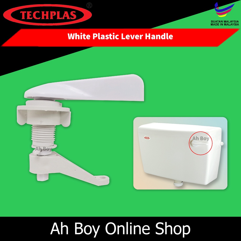 Techplas Flush Handle | White PVC Toilet Cistern Flush Handle Front Low ...