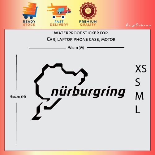 NURBURGRING Stickers Race Track Sticker Kereta Waterproof Car Motor ...