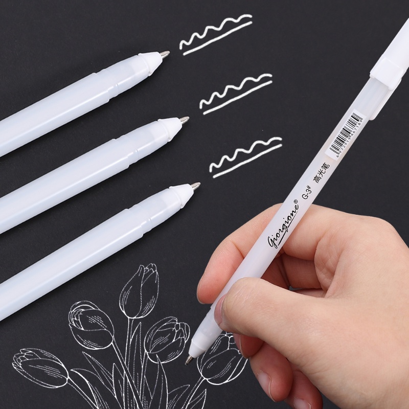 1PC White Highlight Marker Pen 0.8 mm Permanent Ink Scrapbook Tire Pens ...
