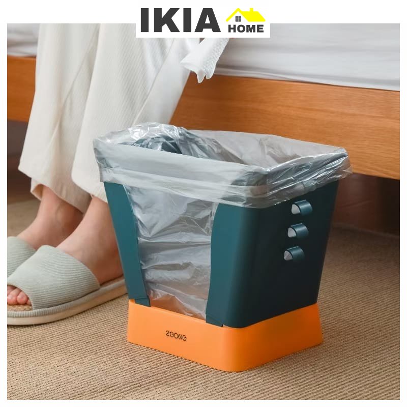 Adjustable Dustbin with Foldable Holder Hanging Waste Trash Garbage Bag ...