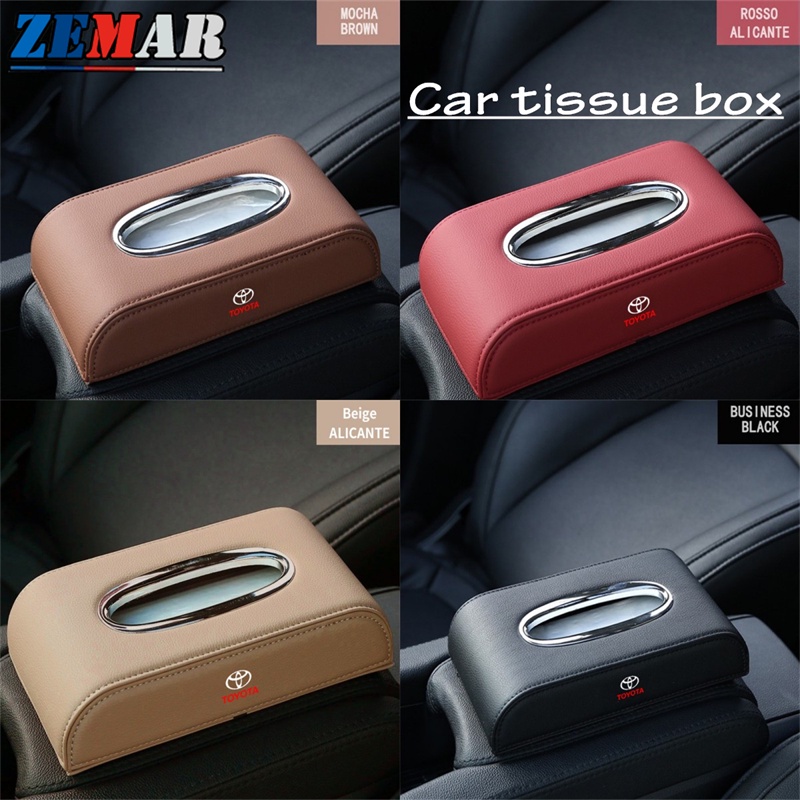 Toyota Premium Leather Car Tissue Box Hanging Tissue Box Auto Tissue ...