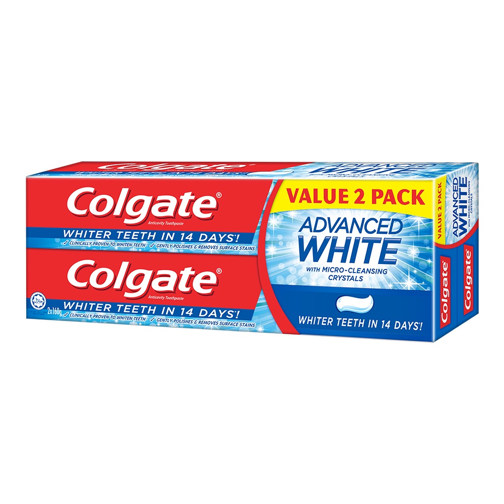 COLGATE TOOTHPASTE 160G x 2 - ADVANCED WHITENING | Shopee Malaysia