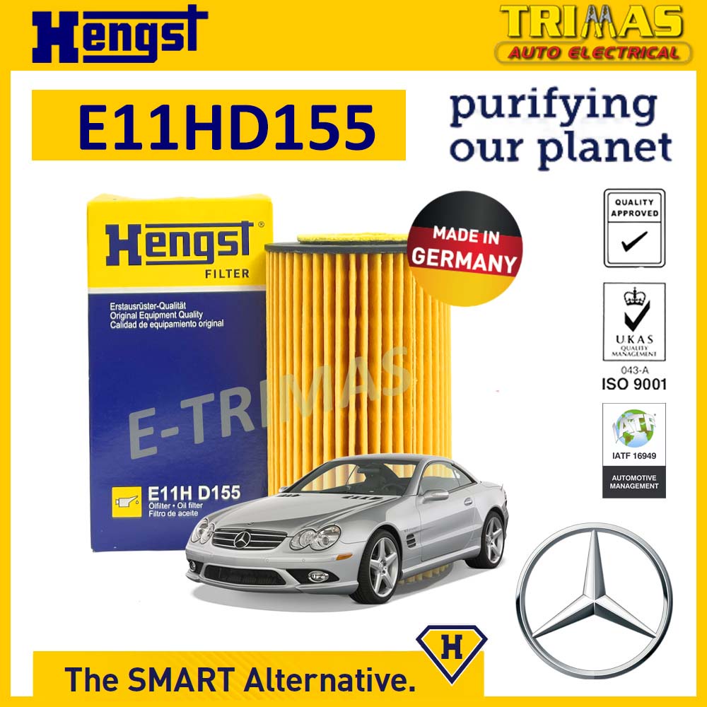 HENGST Oil Filter Mercedes-Benz SL R230 Engine M112 M113 Penapis Minyak ...