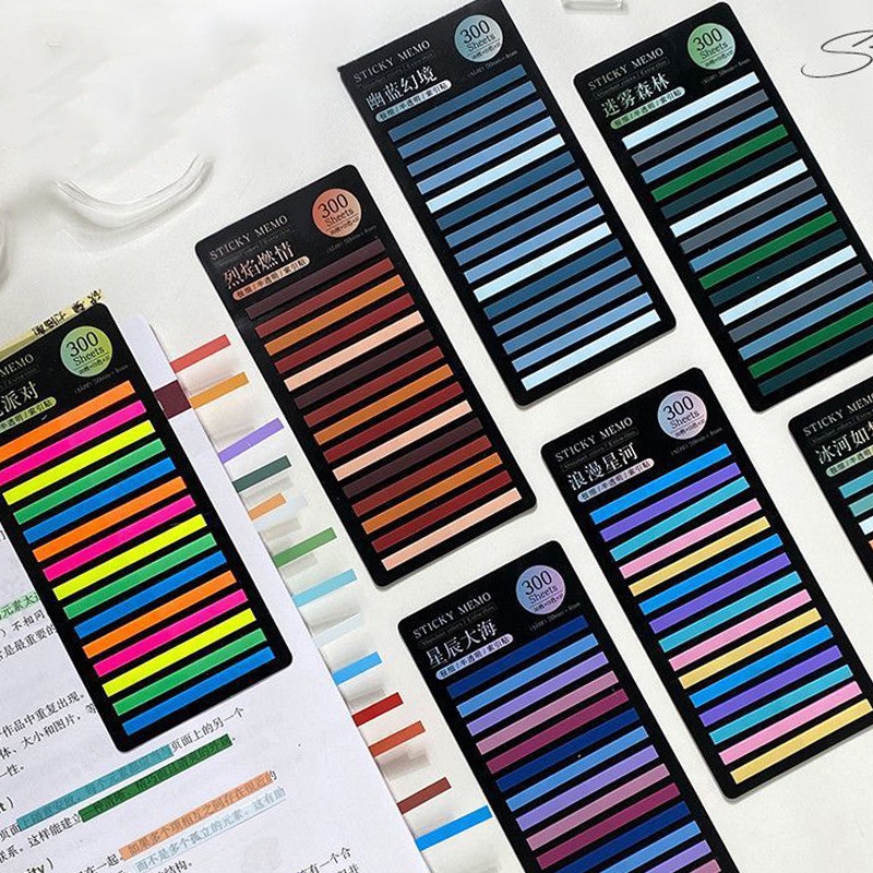 School Office Stationery Supplies Notepad Bookmark 300 Sheets Rainbow ...