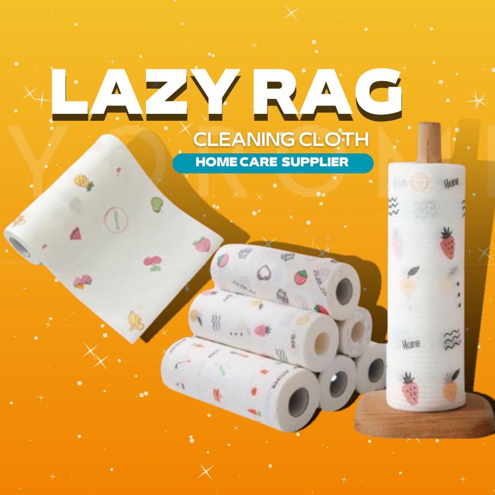 𝟭𝟬𝟬𝗣𝗰/𝗥𝗼𝗹𝗹】 Lazy Rag Dry Washable Kitchen Towel Dish Cloth Paper Dish ...