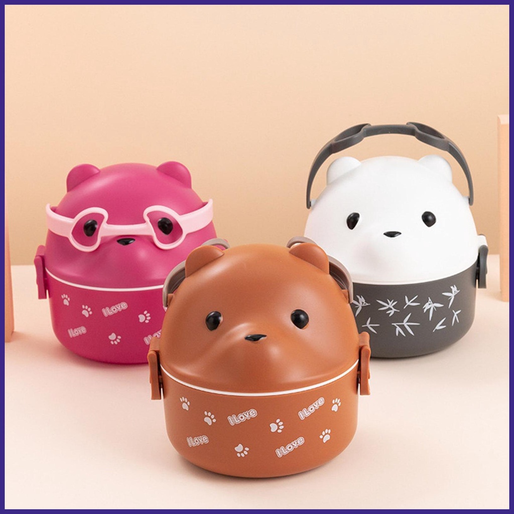 Portable Lunchbox Containers Lunch Box Cute Spectacled Bear Design ...