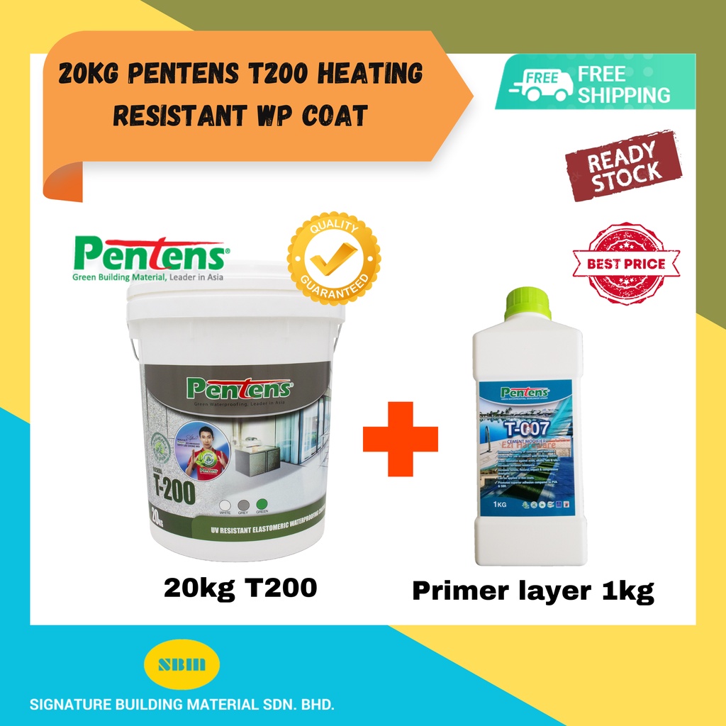 PENTENS T-200 UV RESISTANT ELASTOMERIC WATERPROOFING COATING 20kg | Shopee Malaysia