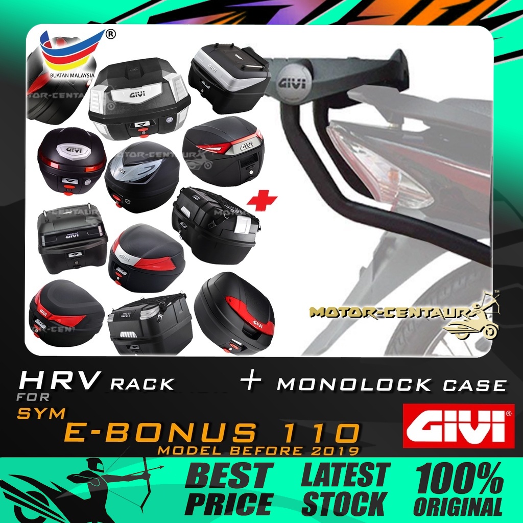 SET KOMBO KOTAK/BOX GIVI B27/B270/B32/B33/B45/E250 TOP CASE + SYM BONUS 110 (MODEL BEFORE 2019 ...