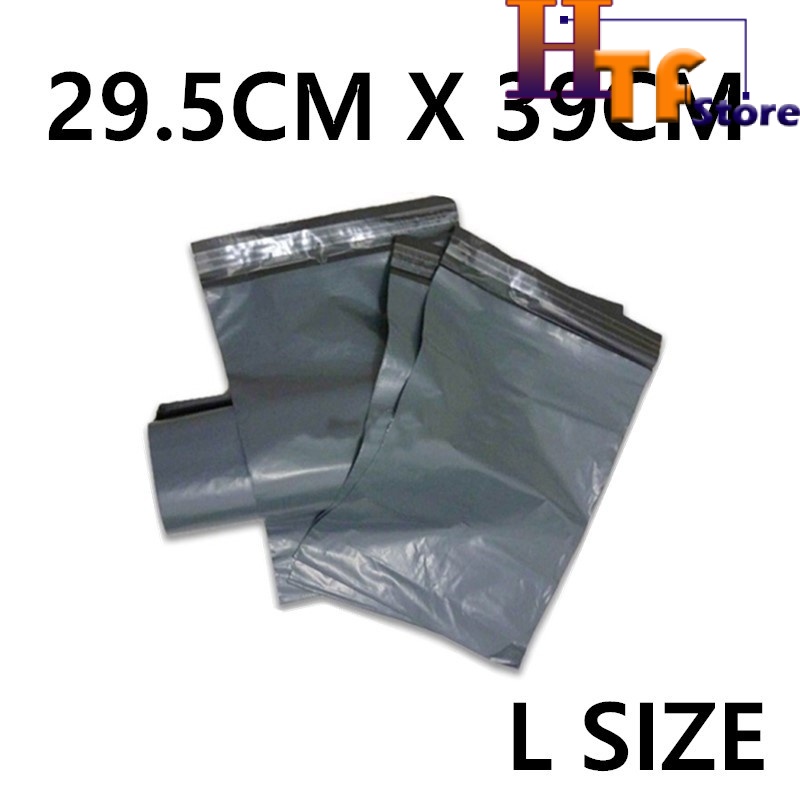 L size 100pcs poslaju courier parcel flyer black plastic bag pack ...