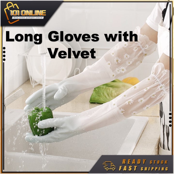Rubber Gloves Women's Kitchen Thickened Washing Clothes Dishes ...