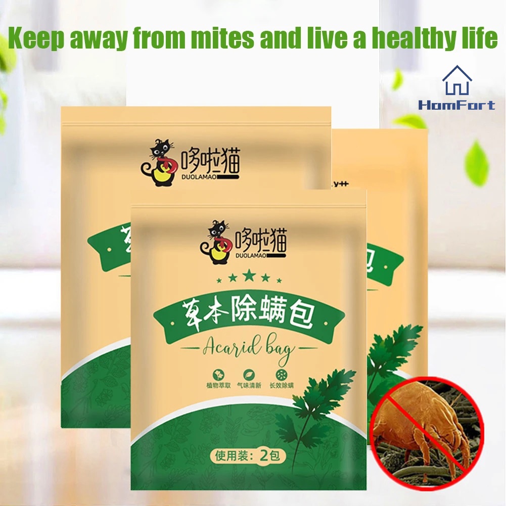 2PCS/Bag Natural Mite Removal Bag Anti Mites Dust Controller Killer Bed ...