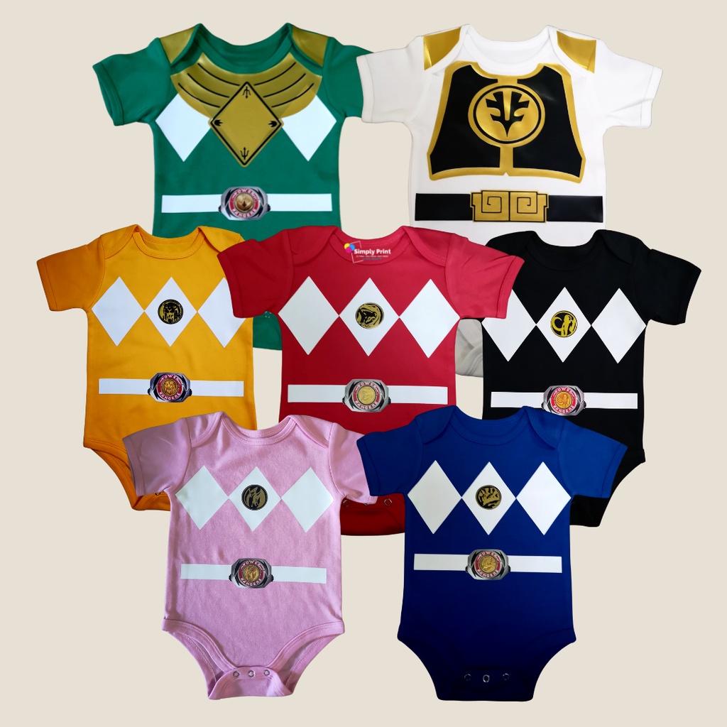 Mighty Morphin Power Rangers Baby Onesie Cotton Superhero Newborn ...