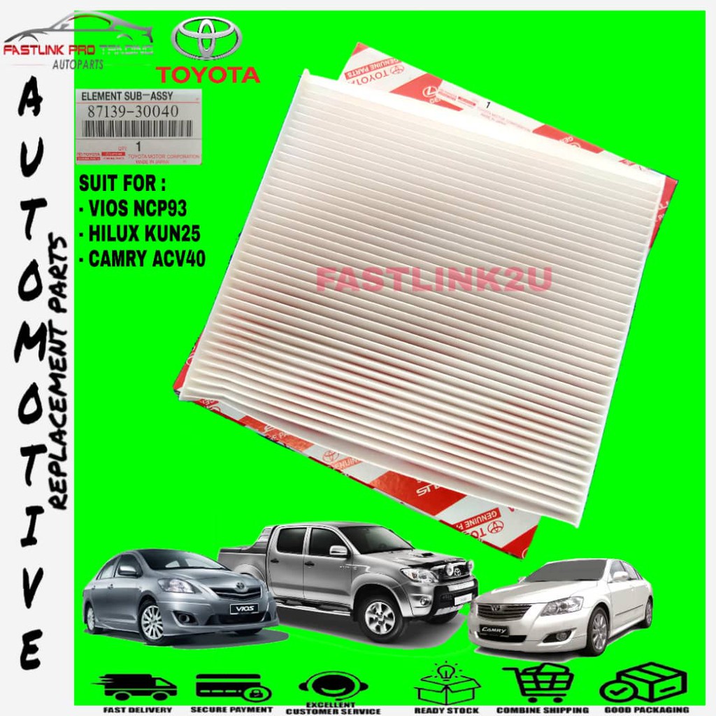 Fastlink Toyota Vios Ncp93 Hilux Kun25 Camry Acv40 Aircond Cabin Filter ...