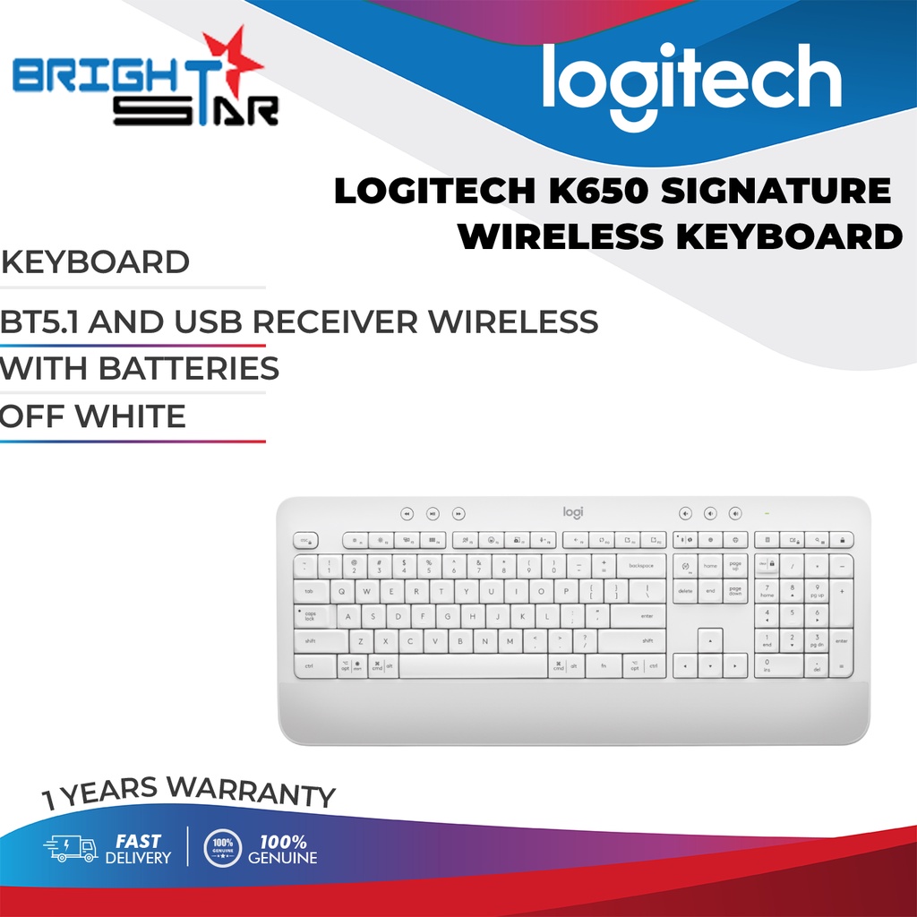 KEYBOARD / LOGITECH K650 SIGNATURE WIRELESS KEYBOARD / BT5.1 AND USB ...
