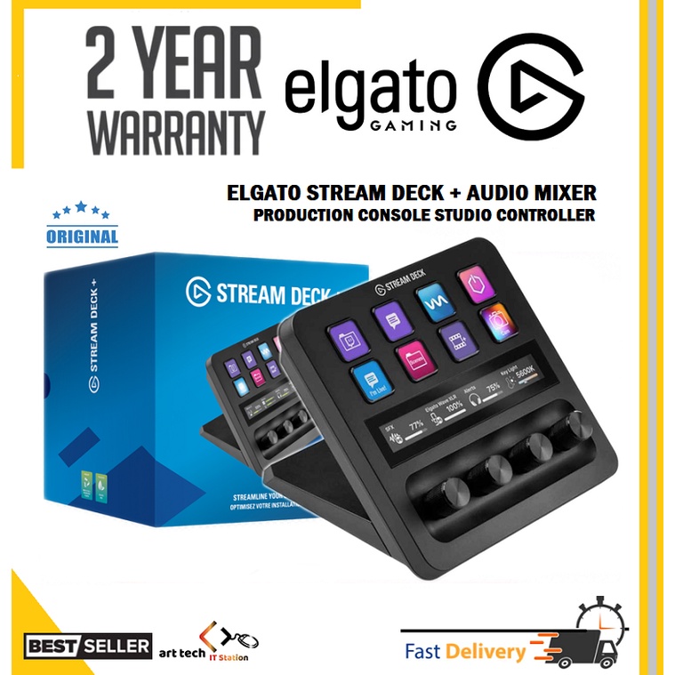 ELGATO STREAM DECK + AUDIO MIXER PRODUCTION CONSOLE STUDIO CONTROLLER ...