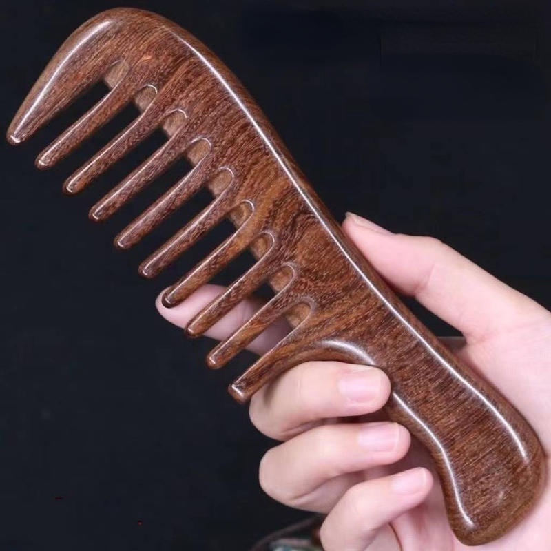 Handmade Hair Combs Anti-Static Natural Golden Sandalwood Scent Hair ...