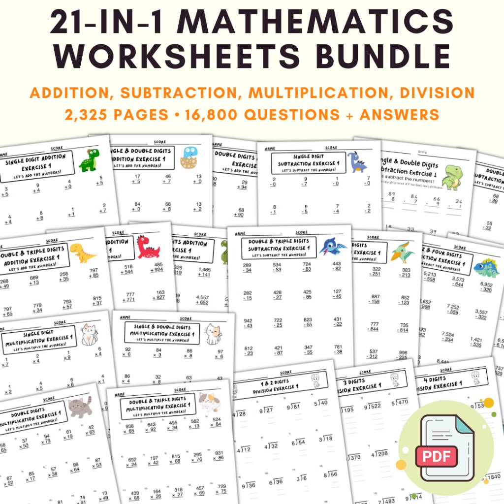 [PDF] Printable Addition, Subtraction, Multiplication and Division ...