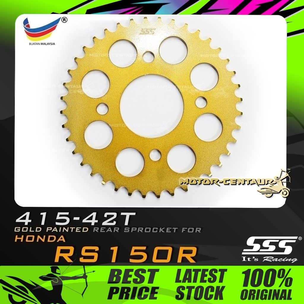 GEGANCU BELAKANG SSS STEEL REAR SPROCKET RS150-415-42T FOR HONDA RS150R ...