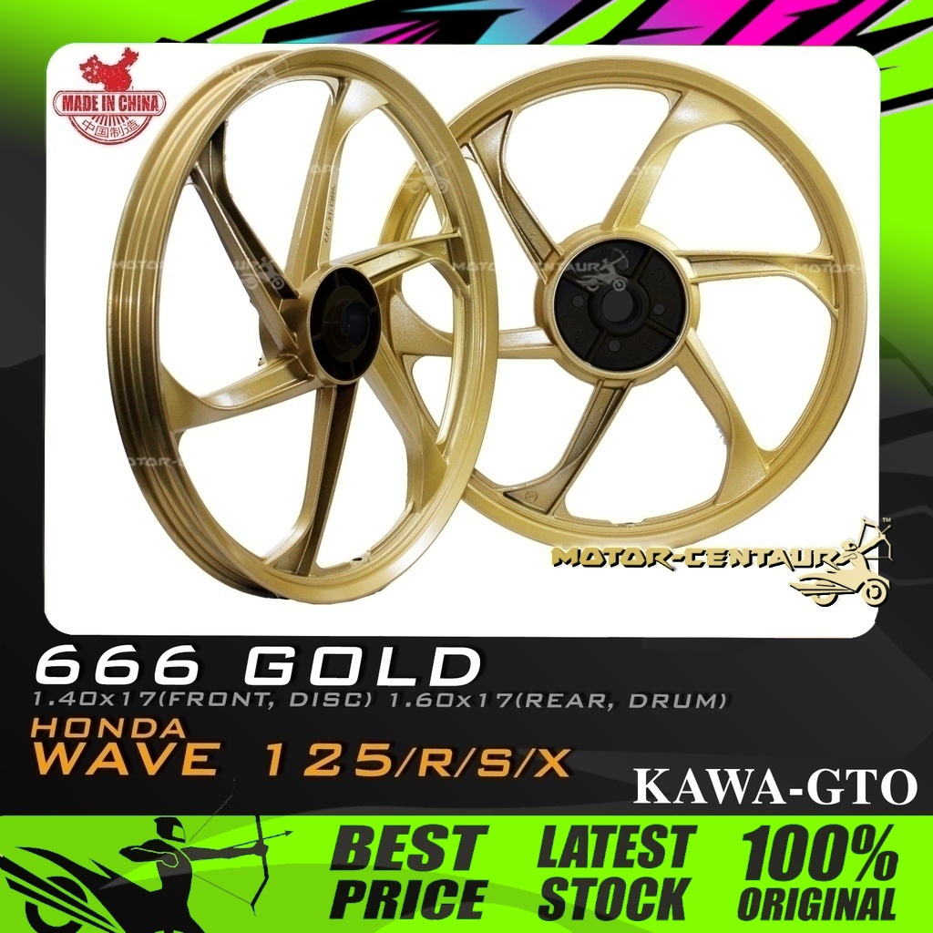 RIM MOTOSIKAL KAWA-GTO SPORT RIMS 666 1.40X17(DISC, F) 1.60X17(DRUM, R ...
