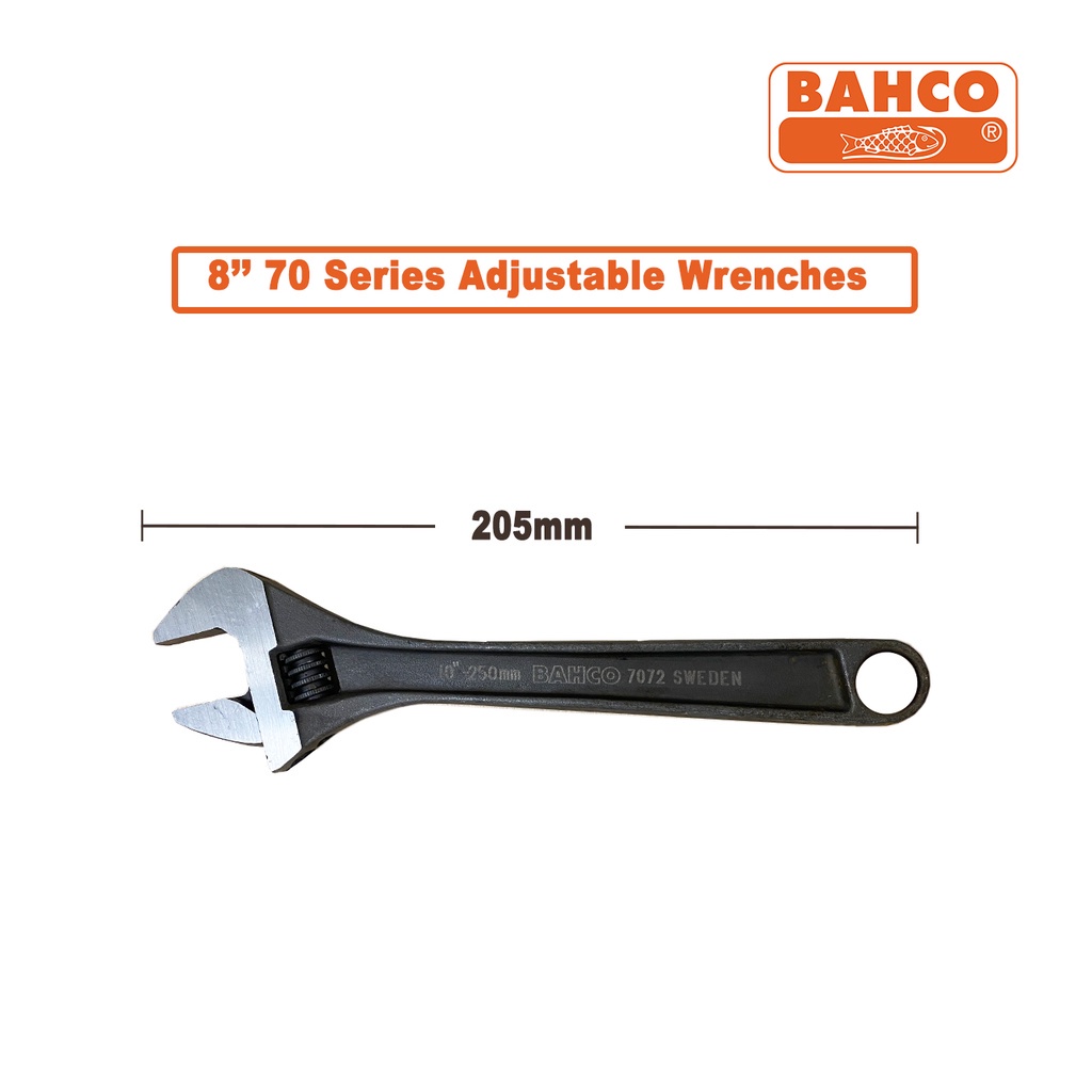 BAHCO 6071 8'' 7071 8” 7072 10” 7073 12” 80 SERIES 8069 8070 8071 8072 8073 ADJUSTABLE WRENCH ...