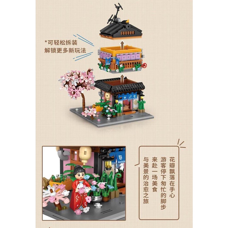 LOZ IDEAS Mini Block 1234 / 1235 / 1236 Japanese Street Commercial Street Shop Building Block ...