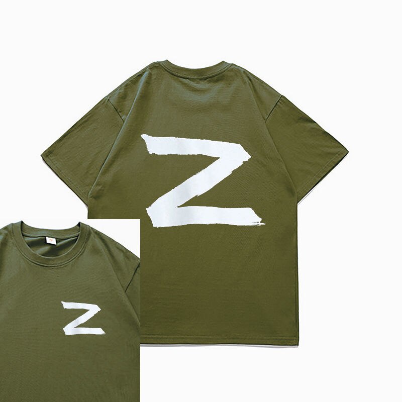 New summer men's T-shirt Casual Russian Z T Shirt for Men 100% Cotton ...