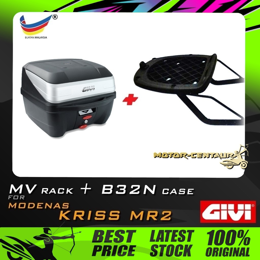 SET KOMBO KOTAK/BOX GIVI B32N TOP CASE + GIVI MODENAS KRISS MR2 MV ...