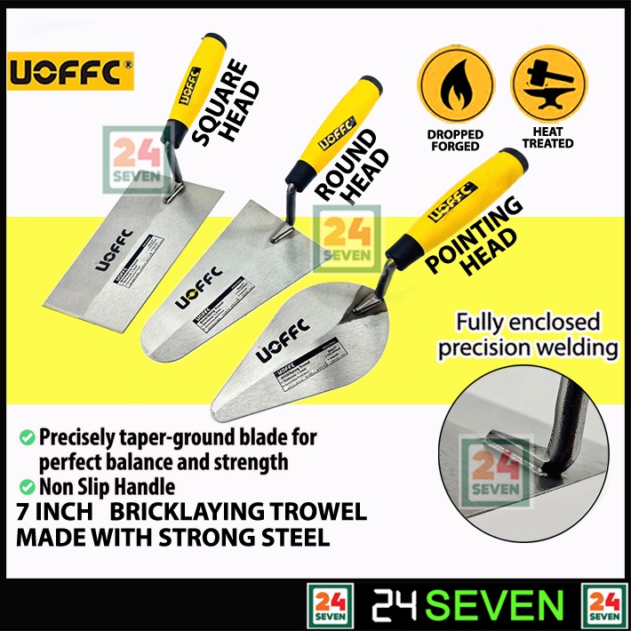 UOFFC 7 inch Bricklaying Trowel Plastic Handle 1.2mm Thickness Sudu ...