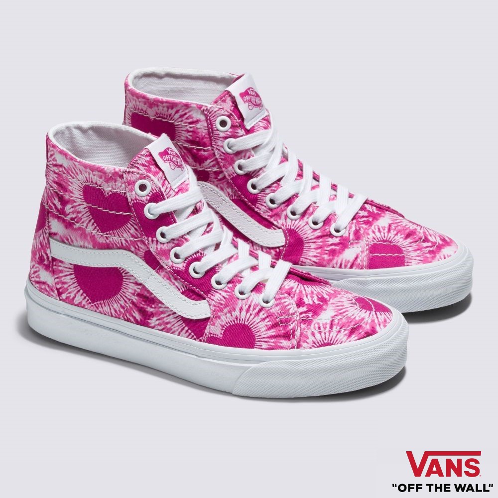 Vans Tie Dye Hearts Sk8-Hi Tapered Sneakers Men (Unisex US Size) PINK ...