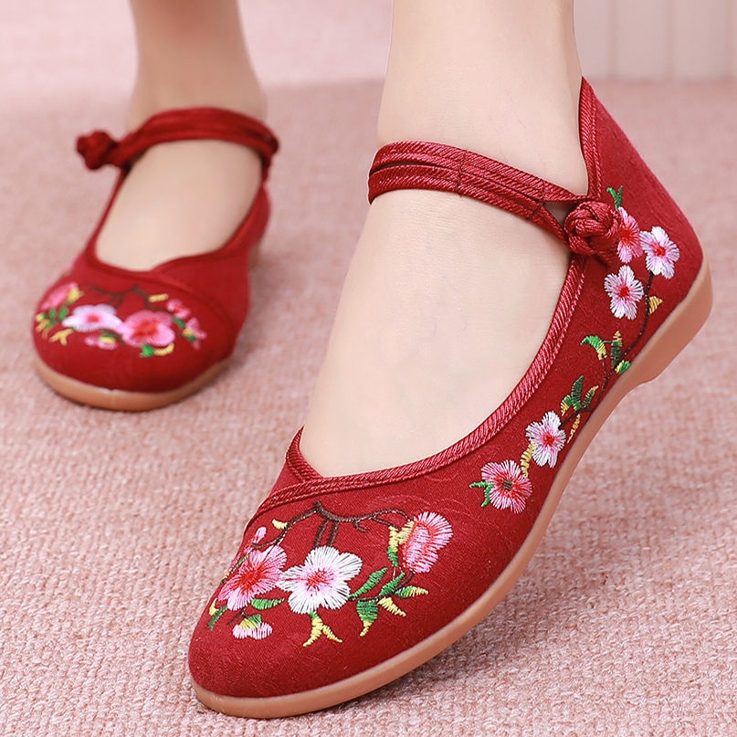 Old Beijing Cloth Shoes Women Ethnic Style Embroidered Hanfu Square ...