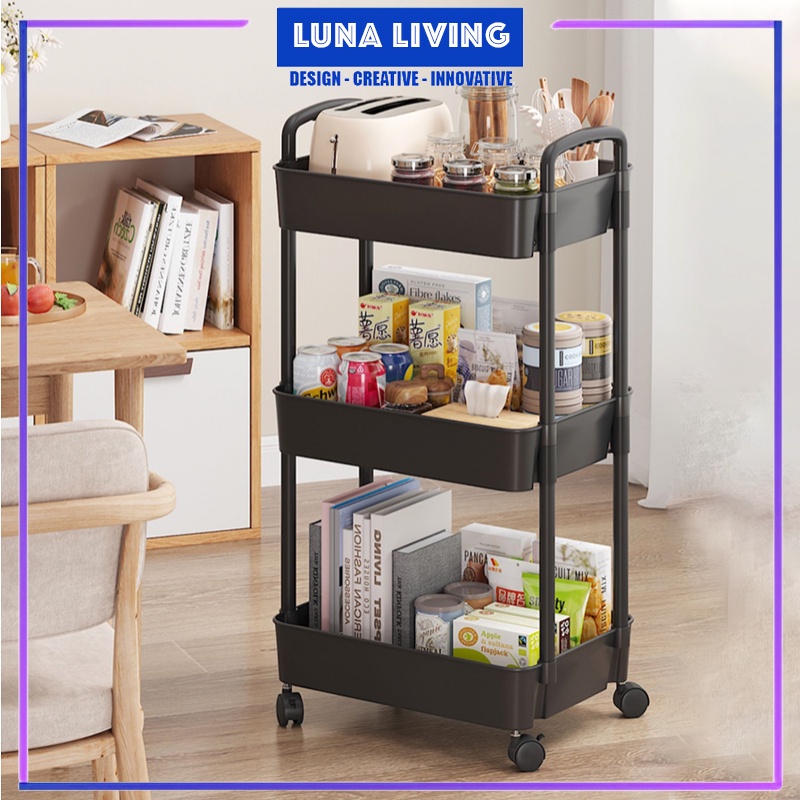 Trolley READY STOCK 3 Tier Multifunction Storage Rack Office Shelves ...