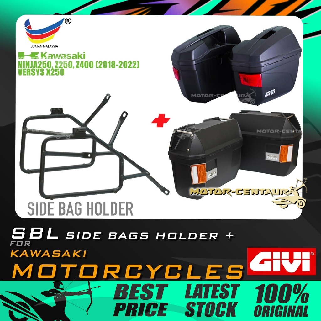 SET KOMBO KOTAK/BOX GIVI E22N,E23N SIDE CASES + SBL SIDEBAGS HOLDER FOR ...