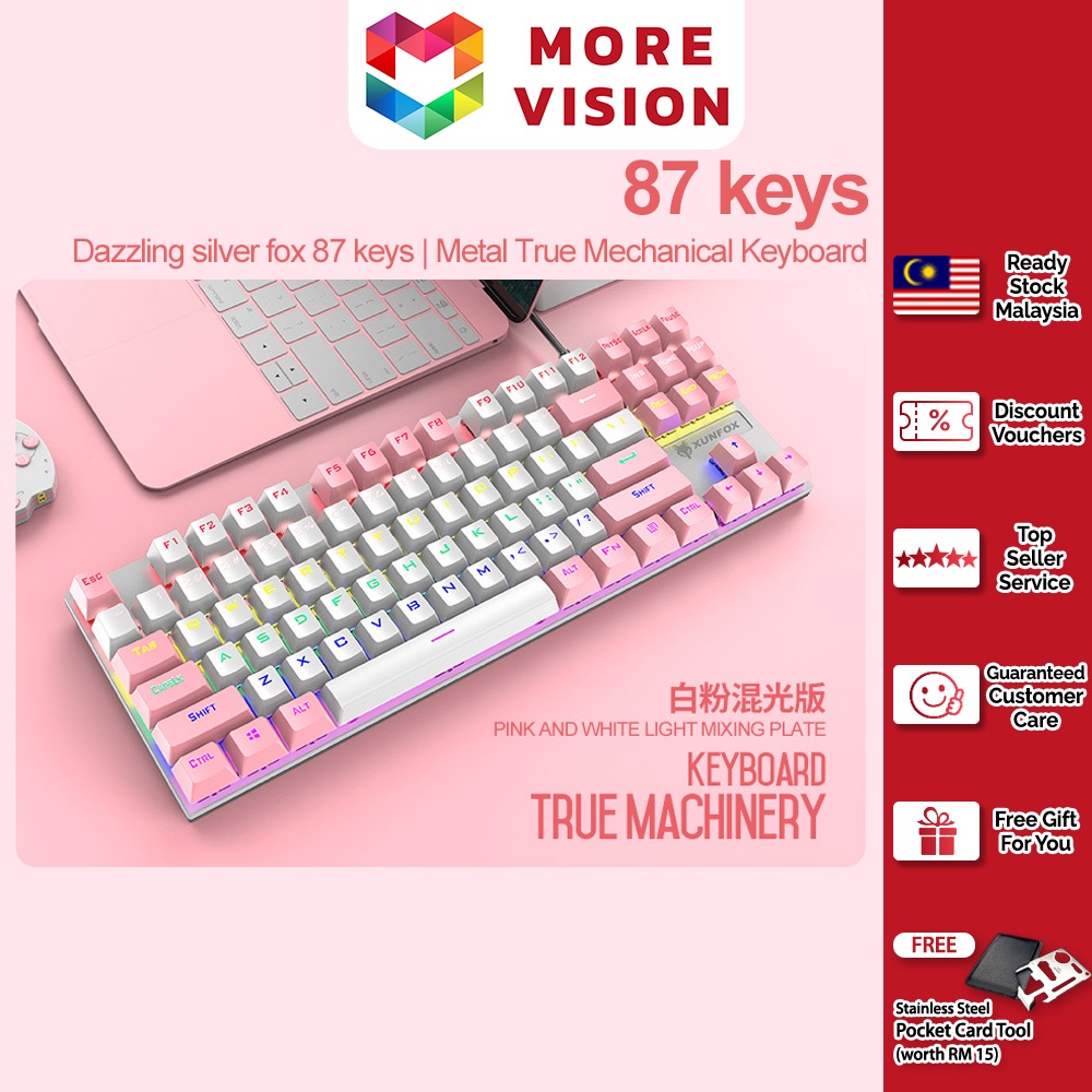 XUNFOX K80 K10 Gaming Mechanical Keyboard USB Luminous RGB Light Color ...