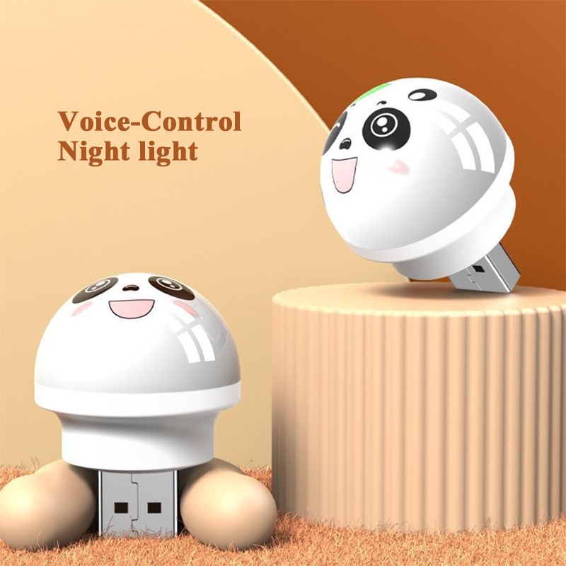 Mini USB Small Night Lamp Bedroom Small Round Lamp USB Panda Smart ...