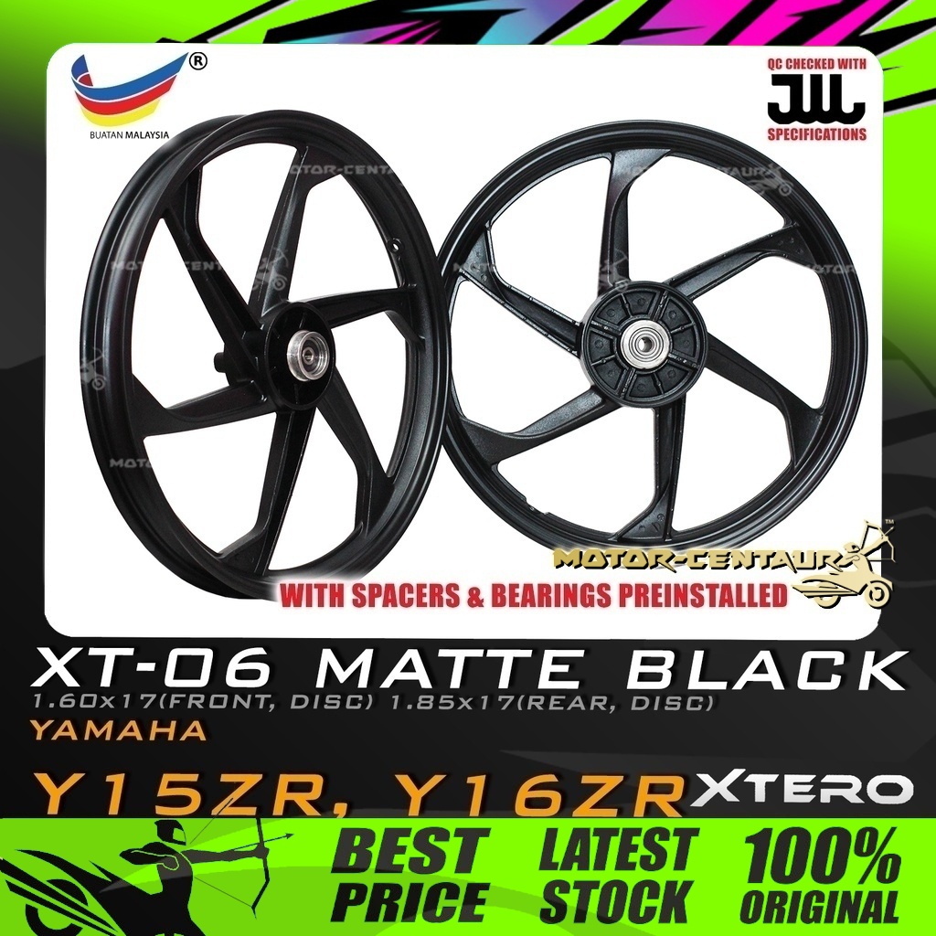 RIM MOTOSIKAL XTERO SPORT RIMS XT-06 1.60X17(DISC,F) 1.85X17(DISC,R) FOR YAMAHA Y15, Y16, Y15ZR ...