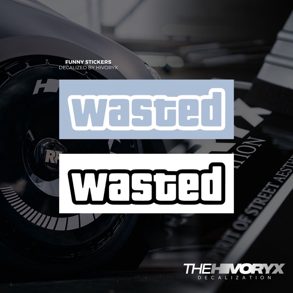 「WASTED」FUNNY SERIES CAR DECAL AUTOMOTIVE DIE-CUT VINYL STICKER ...