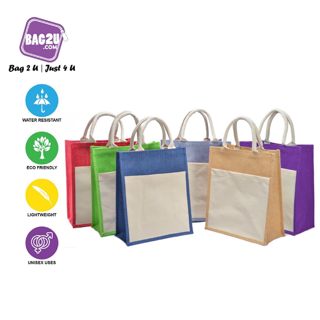 Bag2u A4 Jute Bag Plain Tote Bag | Shopee Malaysia
