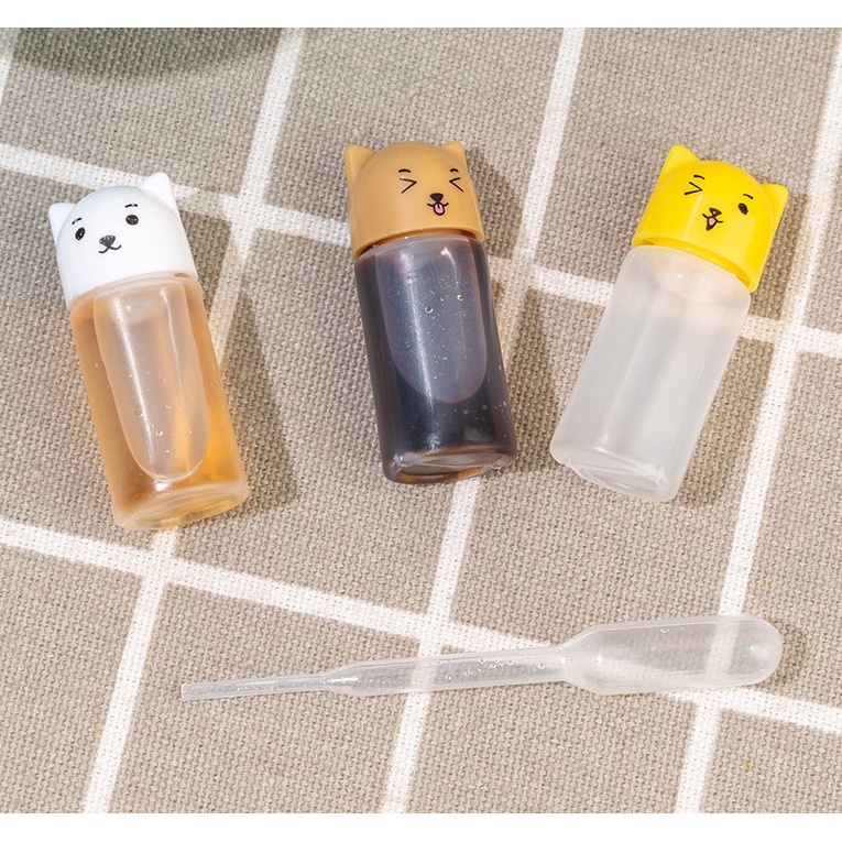 3pcs Mini Bottle + 1 Dropper Portable Cute Animals Mini Sauce Bottle ...