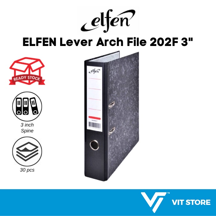 Elfen 3" Lever Arch File 202F (File F4, 75mm, 30pcs/Carton) File ...