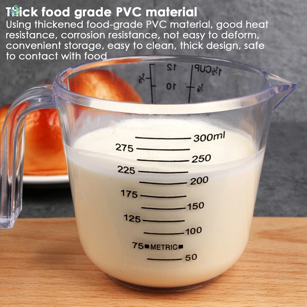 MA 300ML measuring cup, heat-resistant graduated beaker, with handle, suitable for milk, wine ...